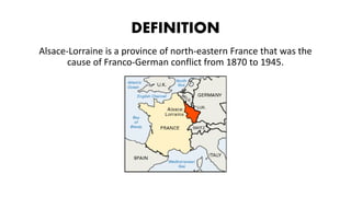 REVISION IGCSE CAMBRIDGE HISTORY: ALSACE-LORRAINE | PPTX