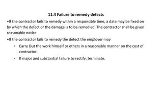 DEFECTS LIABILITY AND TAKING OVER CLAUSES | PPTX
