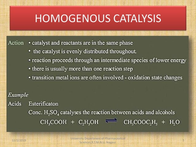 CATALYSIS, TYPES OF CATALYSIS FOR CHEMISTRY STUDENTS | PPT