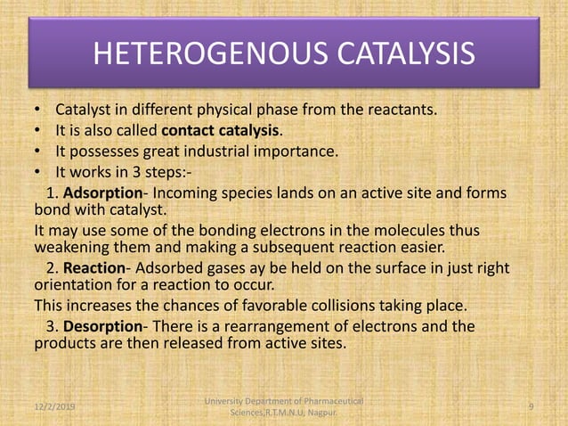 CATALYSIS, TYPES OF CATALYSIS FOR CHEMISTRY STUDENTS | PPTX | Chemistry ...