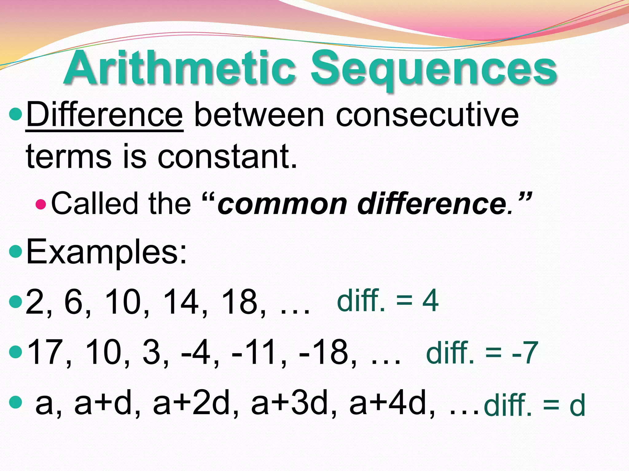 13 1 arithmetic and geometric sequences | PPTX