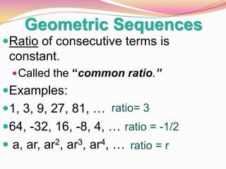 13 1 arithmetic and geometric sequences | PPT