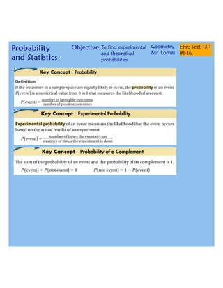 13 1 experimental and theoretical probability | PDF