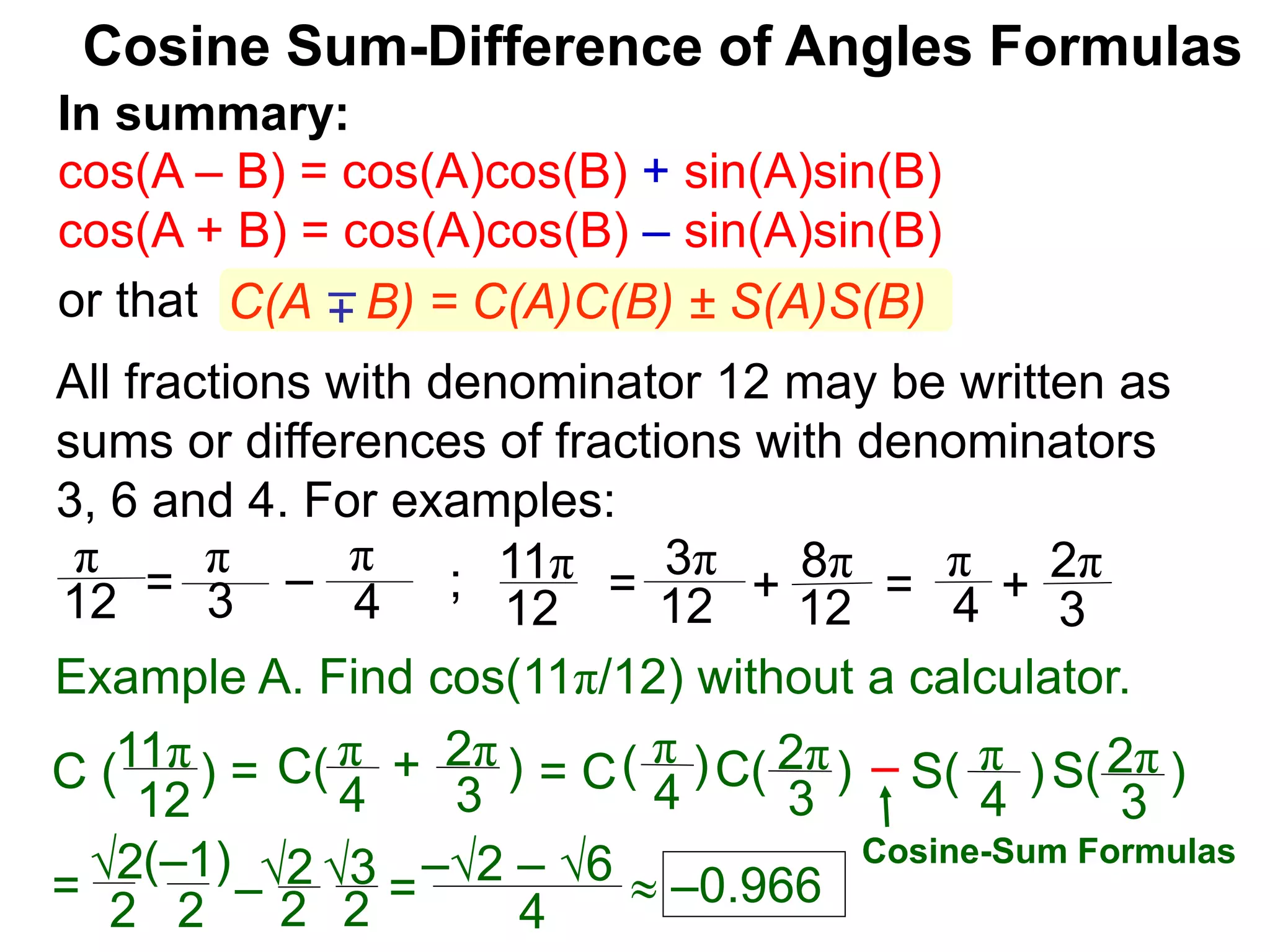 13. sum and double half-angle formulas-x | PPTX