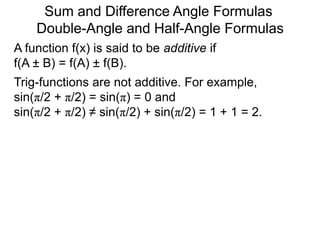 13. sum and double half-angle formulas-x | PPTX