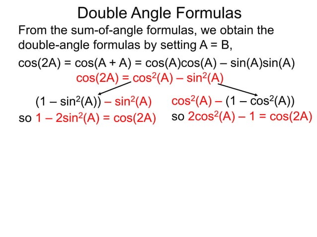 13. sum and double half-angle formulas-x | PPTX