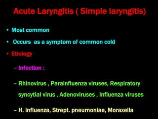 Acute and chronic laryngeal inflammations | PPT