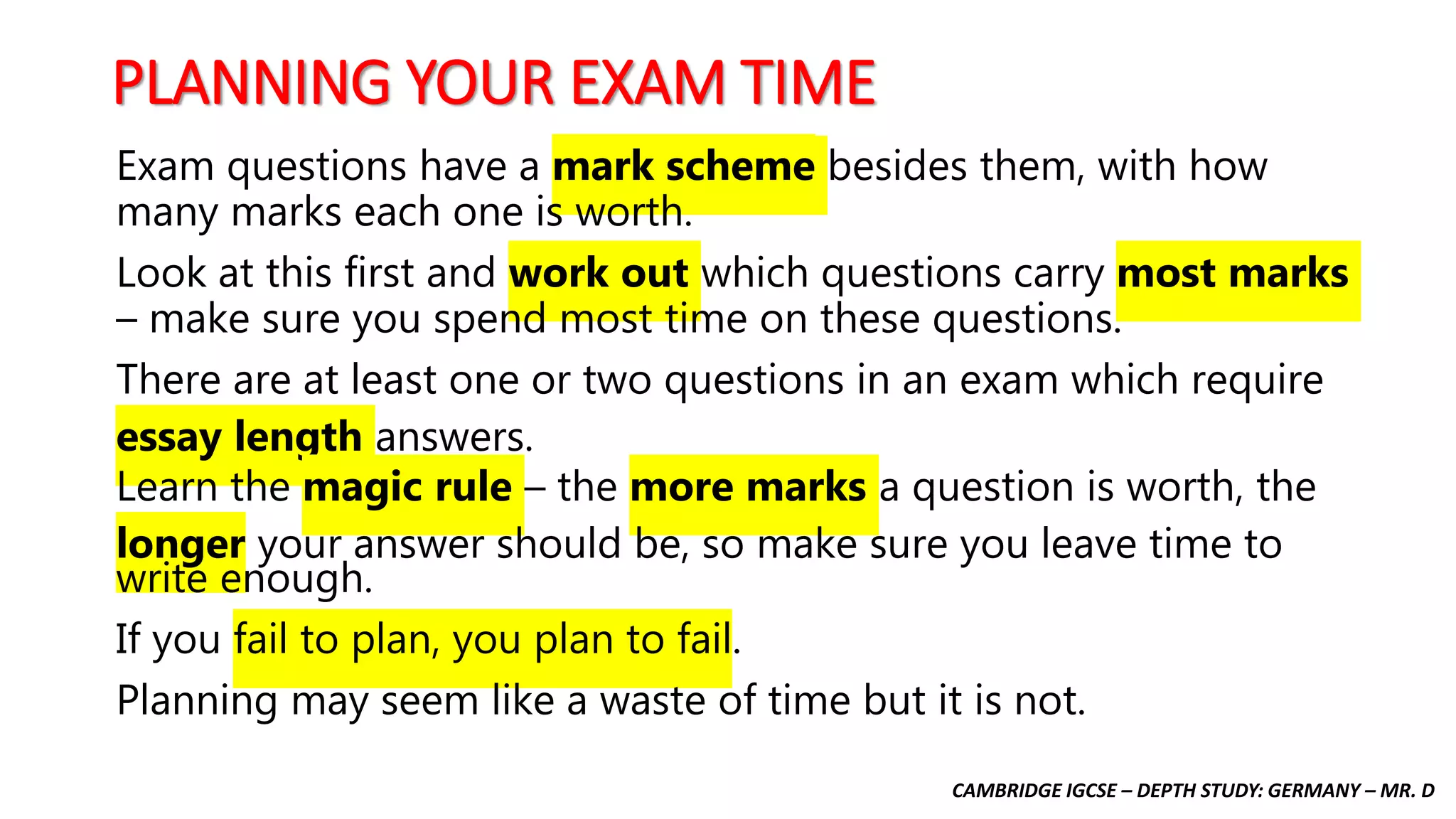HISTORY IGCSE CONTENT - 20TH CENTURY OPTION - DEPTH STUDY GERMANY ...