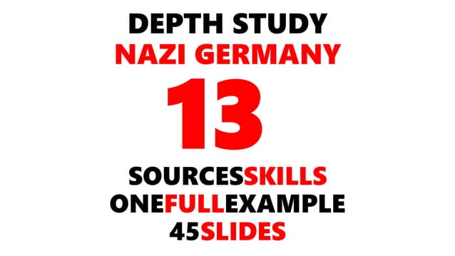 HISTORY IGCSE CONTENT - 20TH CENTURY OPTION - DEPTH STUDY GERMANY ...
