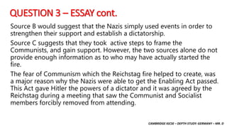 HISTORY IGCSE CONTENT - 20TH CENTURY OPTION - DEPTH STUDY GERMANY ...