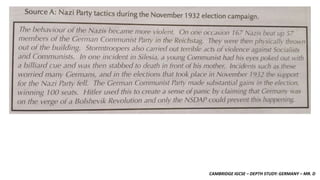 HISTORY IGCSE CONTENT - 20TH CENTURY OPTION - DEPTH STUDY GERMANY ...
