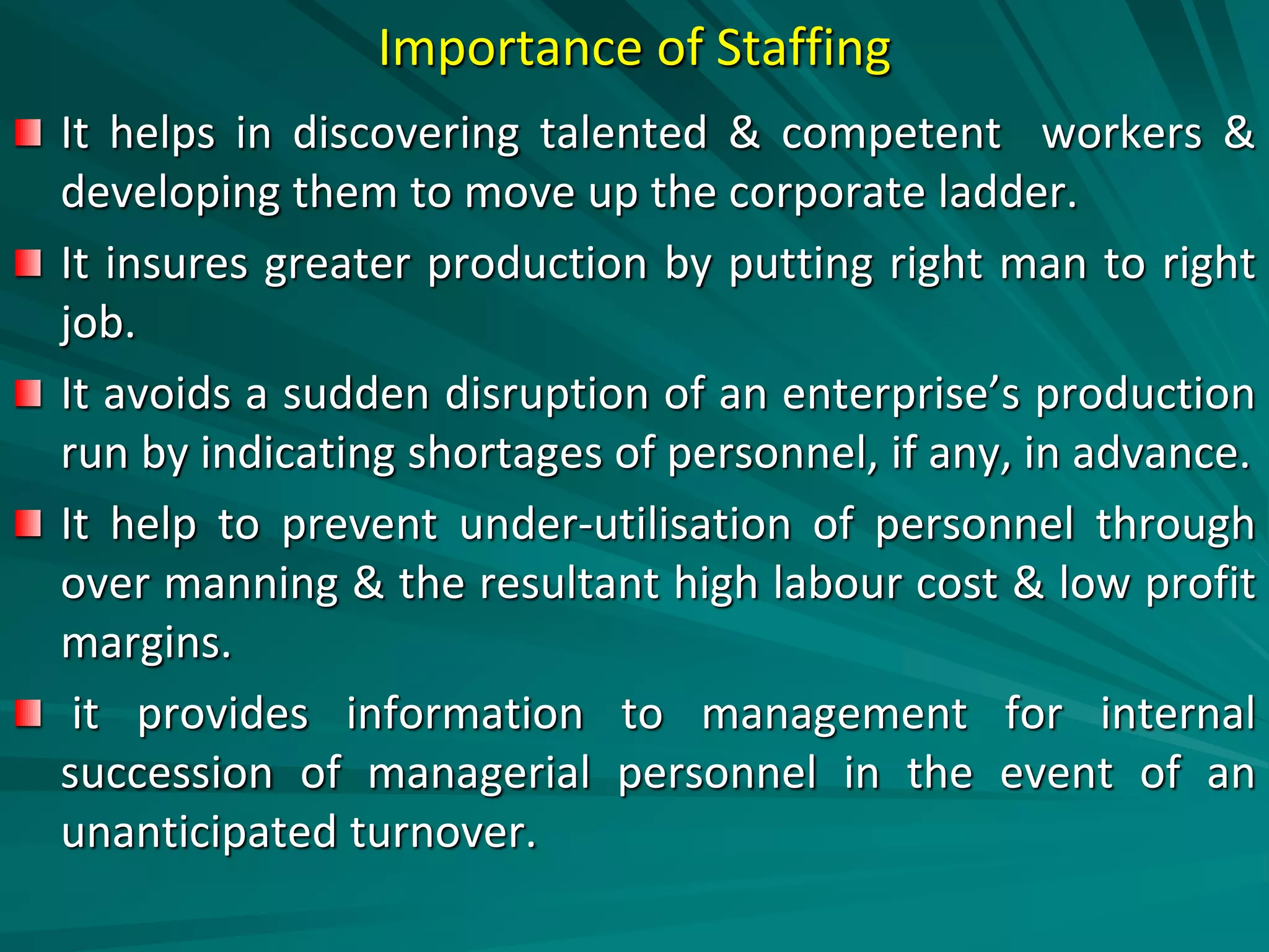 Staffing; Definition, Scope, Need, Significance, Process. | PPT