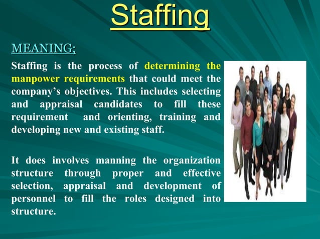 Staffing; Definition, Scope, Need, Significance, Process. | PPT ...