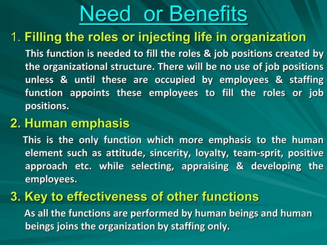 Staffing; Definition, Scope, Need, Significance, Process. | PPT ...