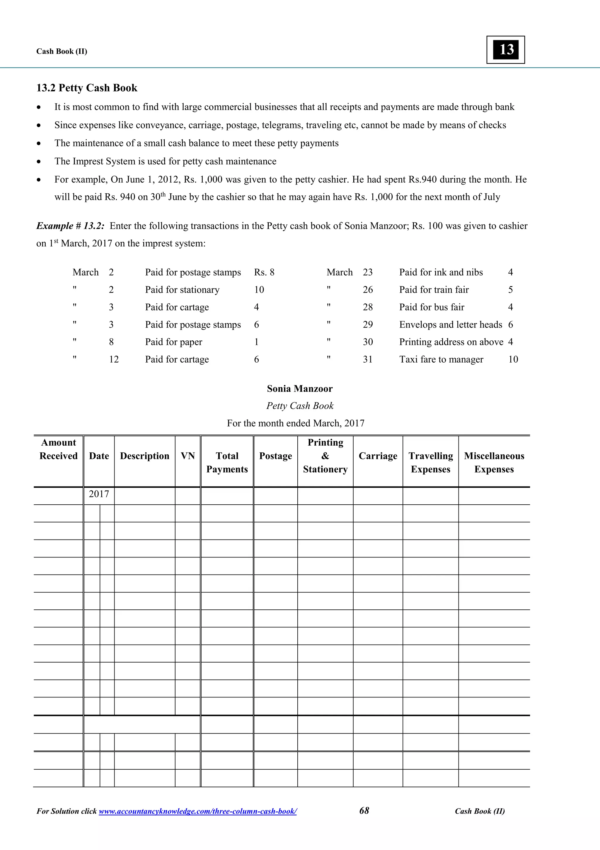 13. cash book ii accounting workbook-zaheer-swati | PDF