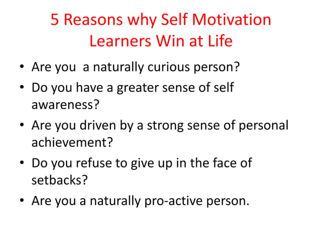 SELF MOTIVATION | PPT