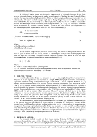 Performance evaluation of low-cost IoT based chlorophyll meter | PDF