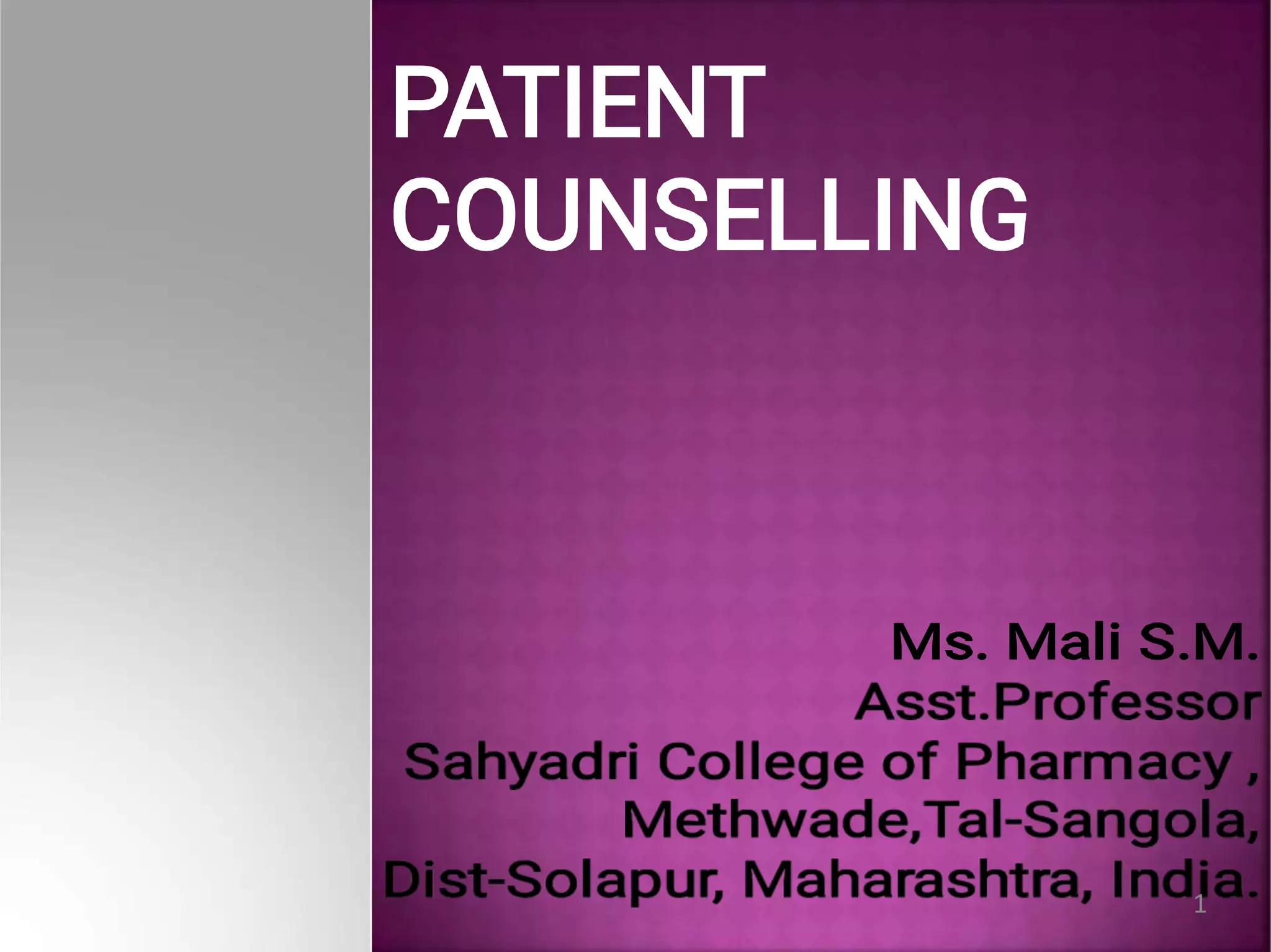 Patient Counselling | PPTX
