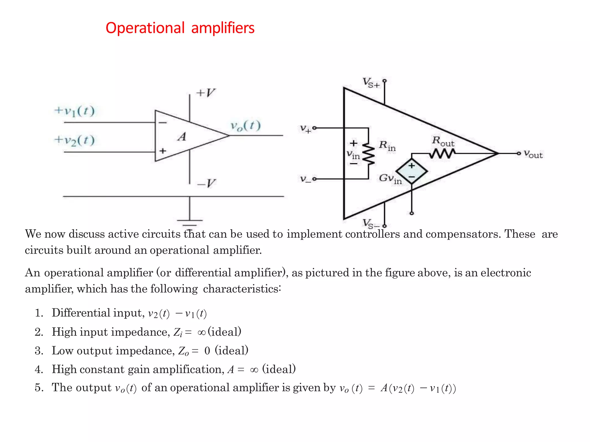 modeling of system electronics, Operational Amplifier Basics Solved Examples Lead, Lag ...