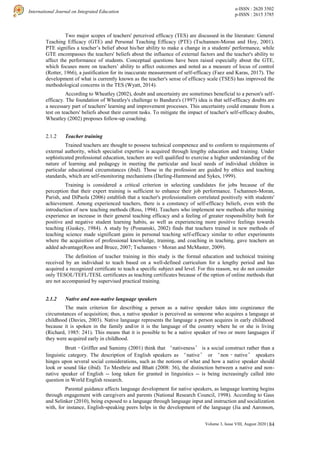 Examining the Impact of Training and Nativeness on Teacher’s self ...