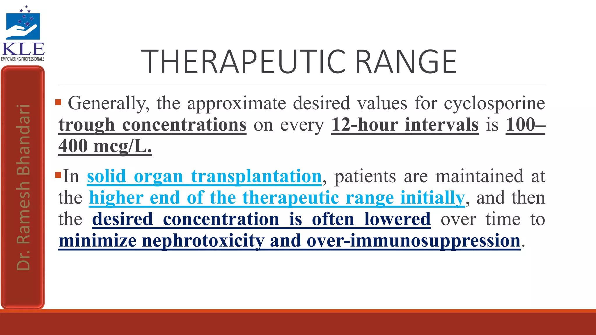 TDM of drugs used in organ transplantation | PDF