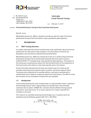 13. r stud - rdh 10935-000 - r-stud astm c177 laboratory testing report ...