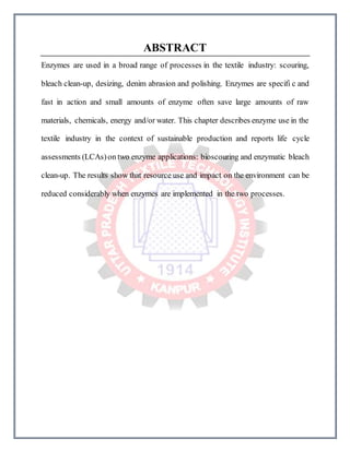 Enzyme biotechnology for sustainable textiles | DOCX