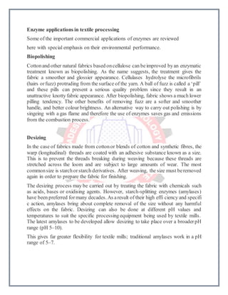 Enzyme biotechnology for sustainable textiles | DOCX
