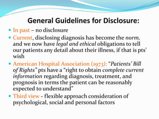 13. how to disclose the diagnosis | PDF