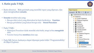 Pemrograman dengan Transact SQL Bagian-1 | PDF