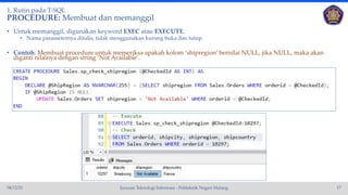 Pemrograman dengan Transact SQL Bagian-1 | PDF