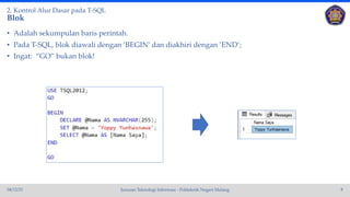 Pemrograman dengan Transact SQL Bagian-1 | PDF