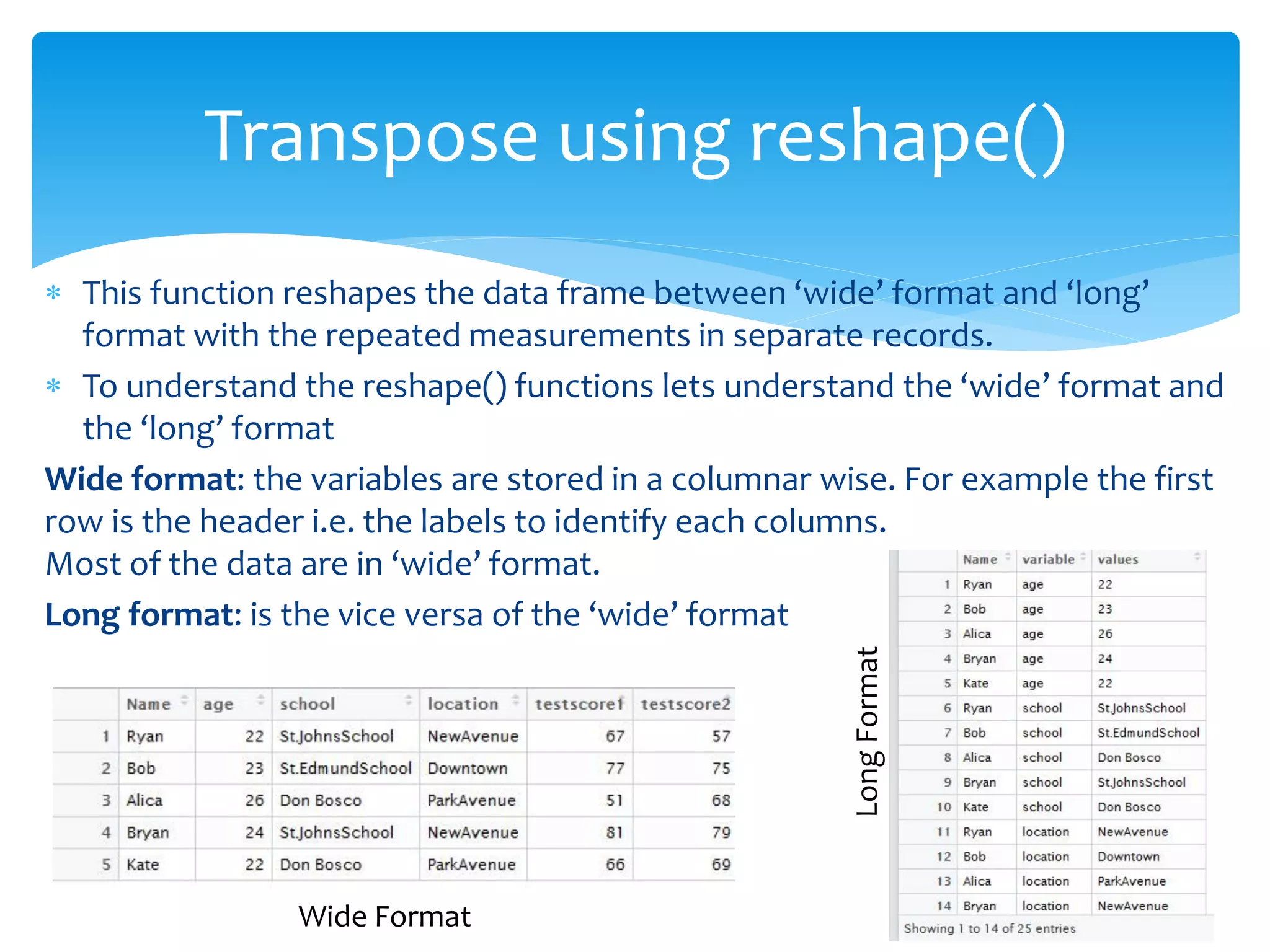 Transpose and manipulate character strings | PPT