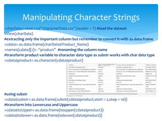 Transpose and manipulate character strings | PPT