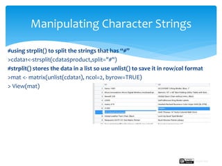 Transpose and manipulate character strings | PPT