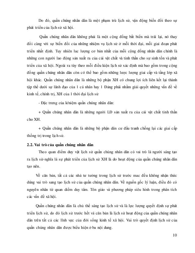 Quan điểm của triết học Mác - Lênin về vai trò của quần chúng nhân dân và liên hệ thực tiễn (TẢI ...
