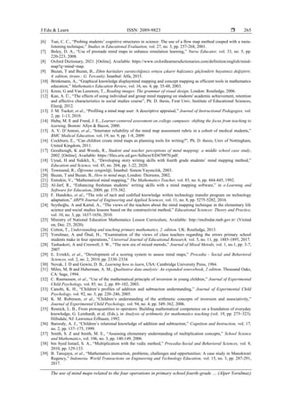 The use of mind maps related to the four operations in primary school ...