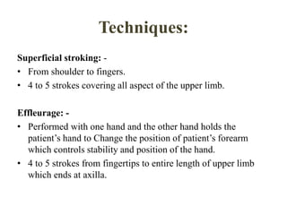 13.3 Massage for upperlimb , neck, face, chest, back,& lower limb..pptx