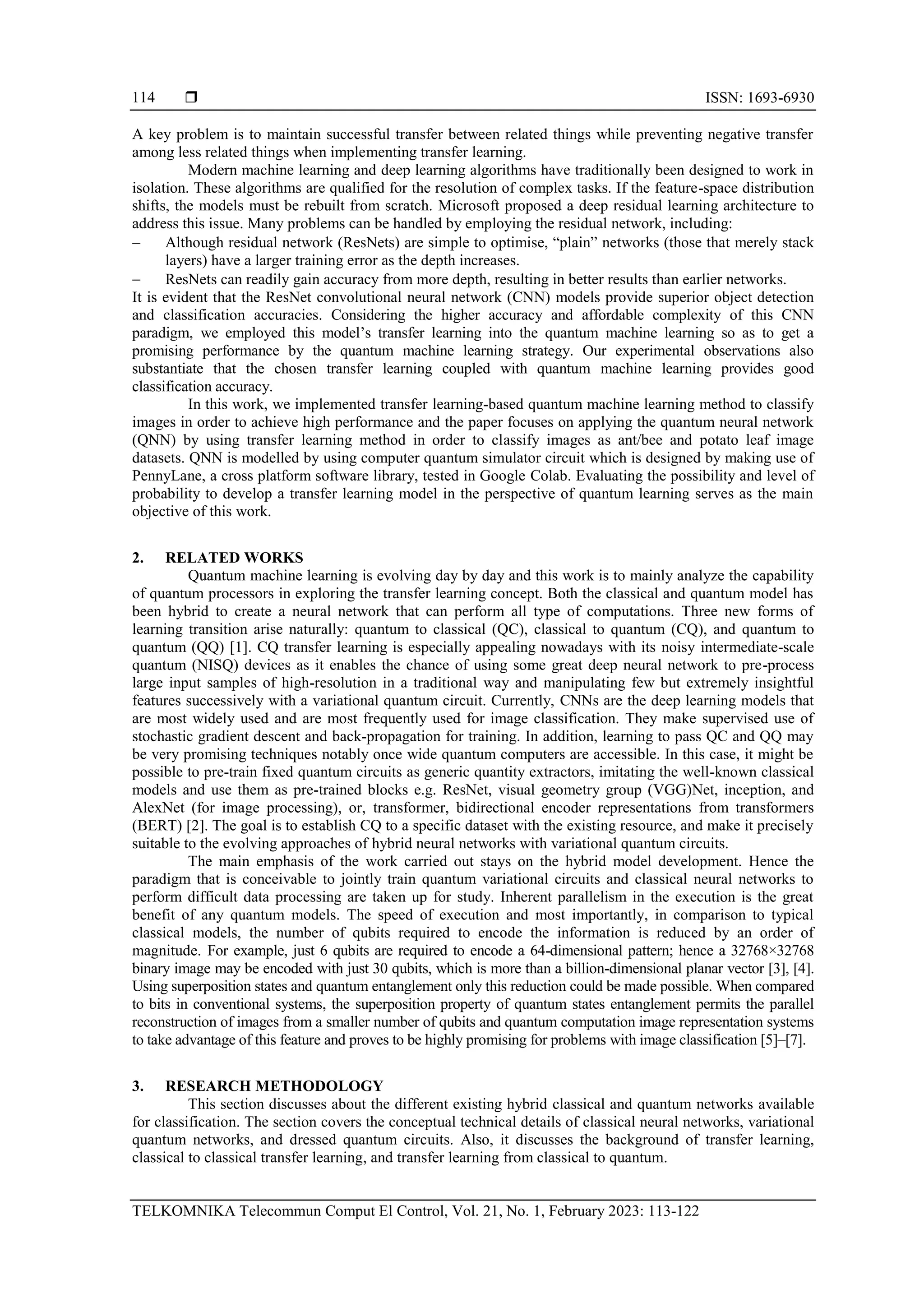 Quantum transfer learning for image classification | PDF
