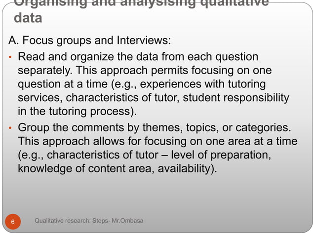 13. steps of qualitative research.ppt | Educational Assessment | Education