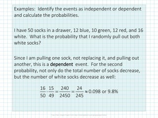 13.2 Independent & Dependent Events | PDF