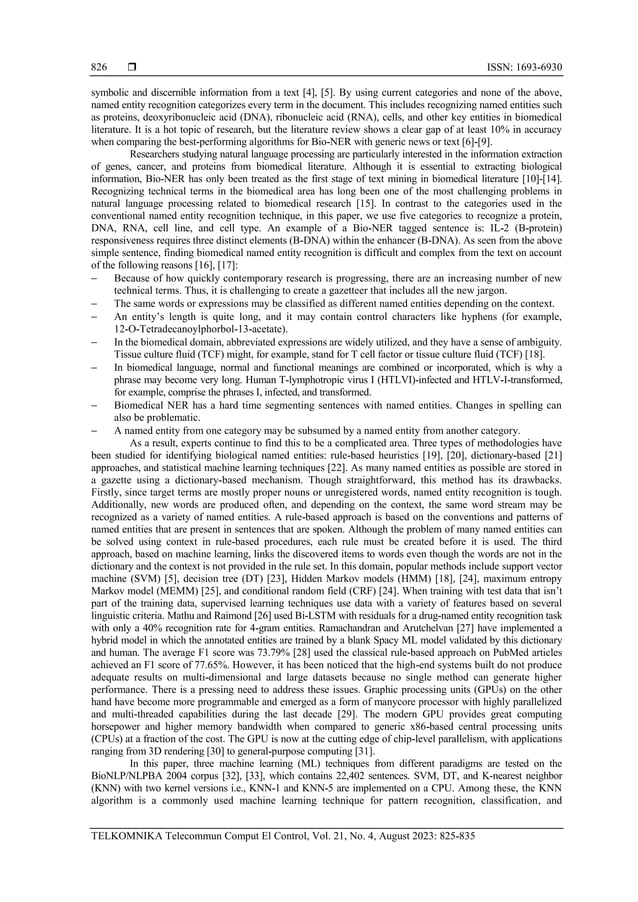 Biomedical-named entity recognition using CUDA accelerated KNN algorithm | PDF