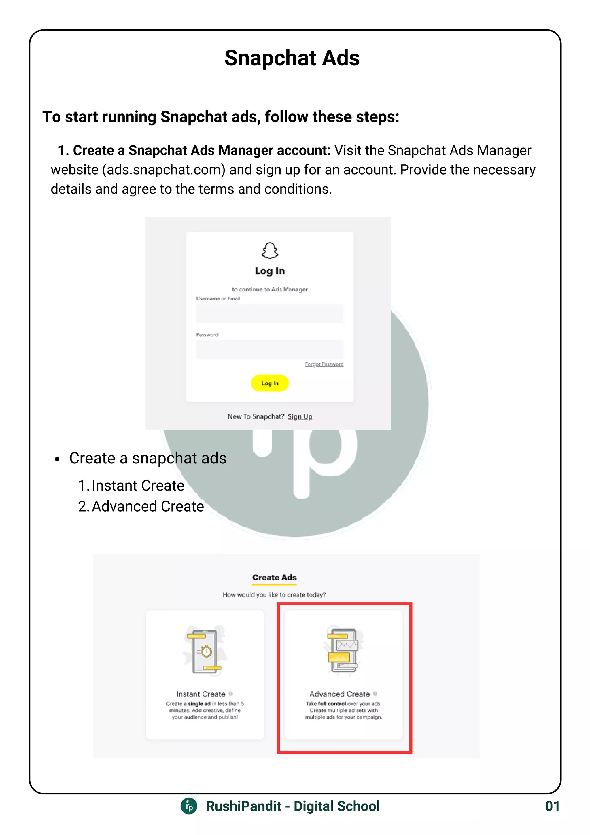 Snapchat Ads RushiPandit - Digital School.pdf | Marketing and ...
