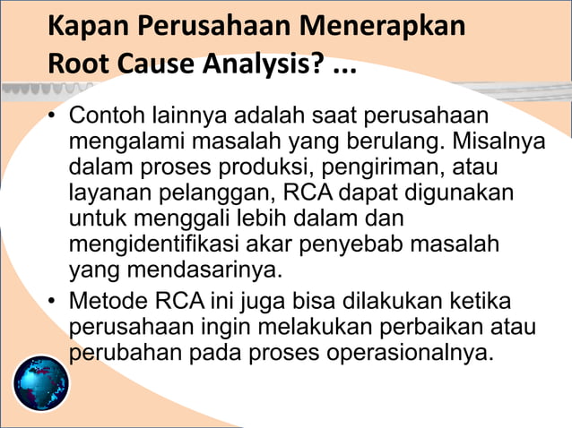 Root cause analysis (RCA) _"Training QC & QA" | PPTX