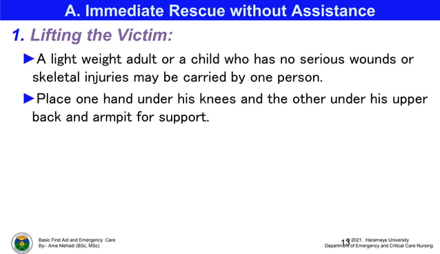 Emergency Rescue & Transfer.pptx | First Aid | Injuries