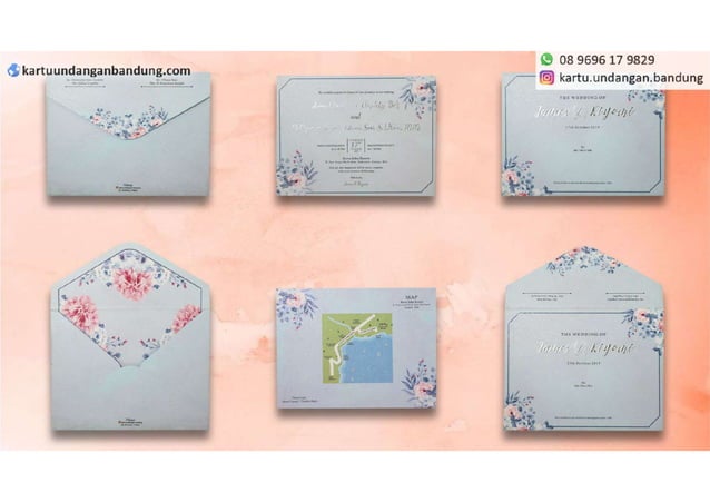 Kartu Undangan Singlehard Cover + Amplop Aesthetic Soft Ice Blue | PDF