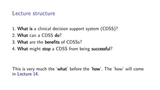 Principles of Health Informatics: Clinical decision support systems | PDF