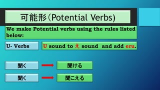 Potential verbs conjugatePotential verbs conjugate | PPT