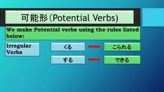 Potential verbs conjugatePotential verbs conjugate | PPT