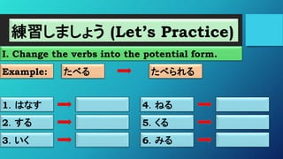 Potential verbs conjugatePotential verbs conjugate | PPT